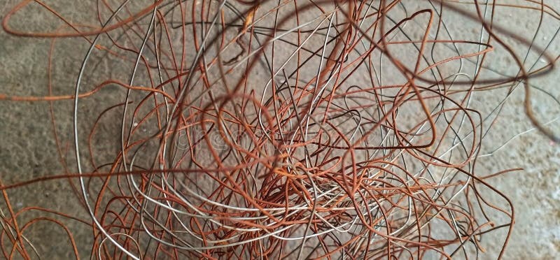 The Messy Rusty Wire Blends with the Rusty One Stock Image - Image of ...