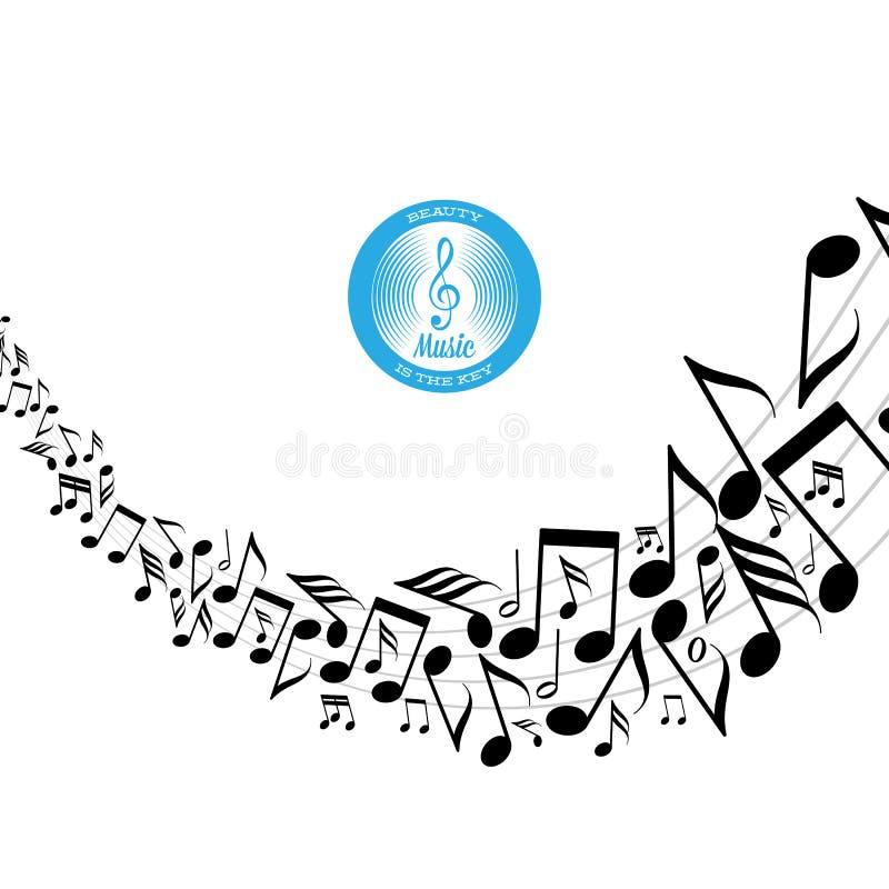 Messy Scattered Music Notes on Stave Stock Vector - Illustration of ...