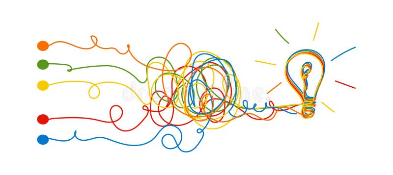 Messy Scribble Arrow Lines Going To Final Direction Vector Illustration ...