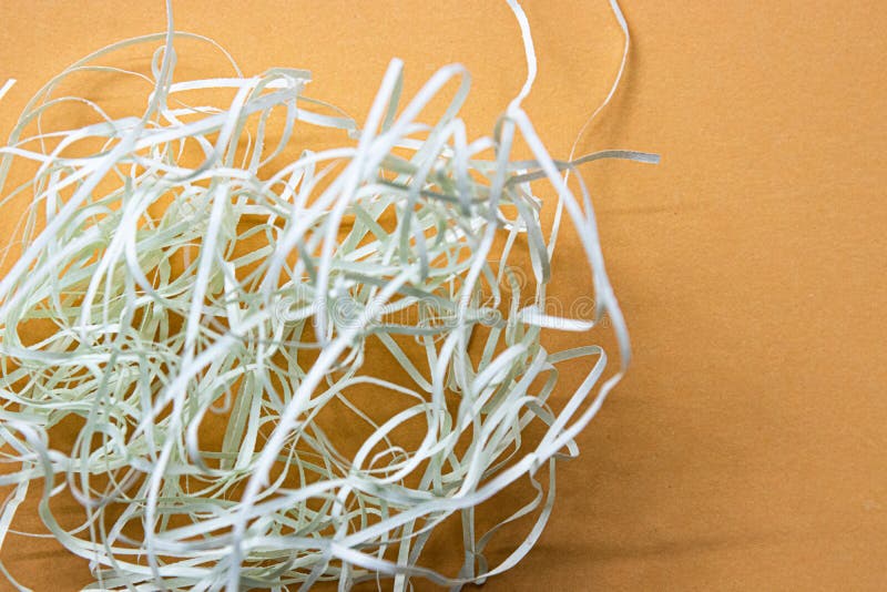 Messy Shredded Paper on Yellow Background Stock Image - Image of empty ...