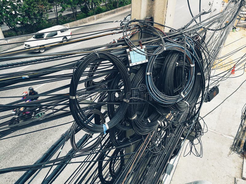 Messy Signal Cables and Electrical Cable Stock Photo - Image of cable ...