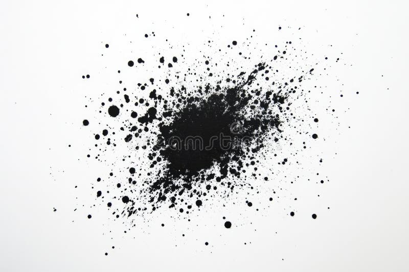 A Messy Splatter of Black Ink on a White Surface, Great for Artistic or ...