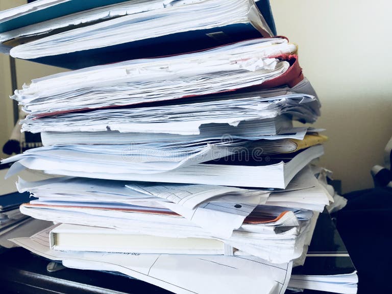 Messy stack of papers stock photo. Image of study, stack - 153054928