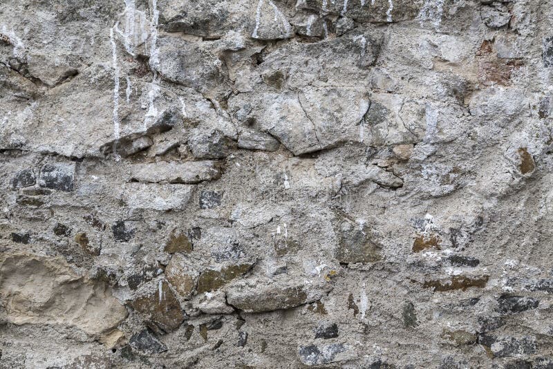 Rough Stone Wall with Dripping Paint, Close Up Background Texture Stock ...