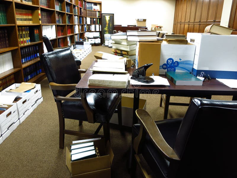 Messy Table in Library stock image. Image of court, educational - 48983329