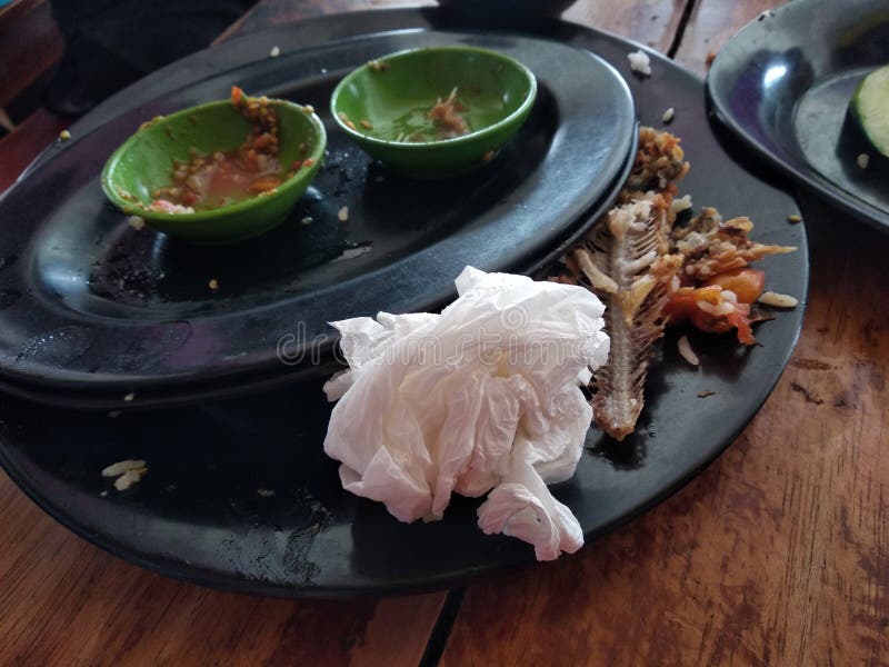Messy table after lunch stock image. Image of meal, leftover - 285421195