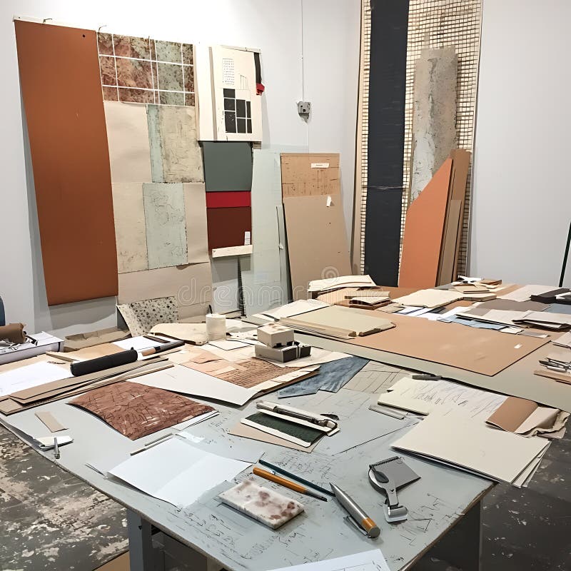 Messy Table Various Papers Art Supplies Stock Photos - Free & Royalty ...