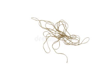 Messy Tangled Linen String on White Background. Stock Photo - Image of ...