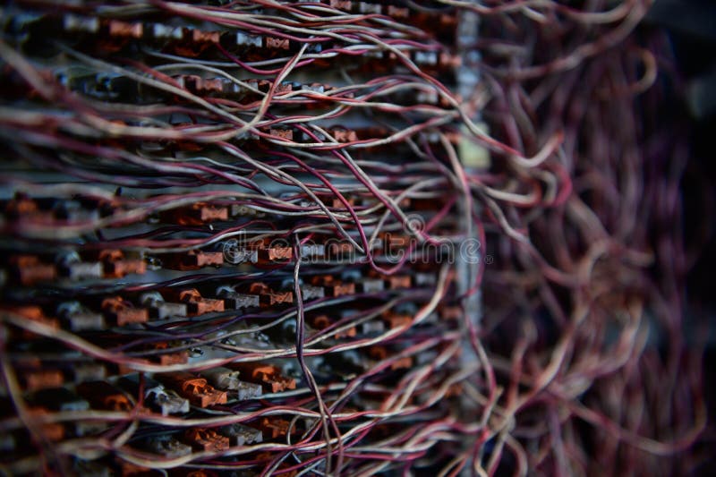 Messy Telephone Switchboard Wire in Box Stock Image - Image of rack ...