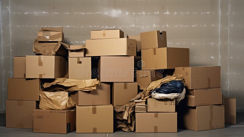 Messy three boxes stock illustration. Illustration of pile - 368427661