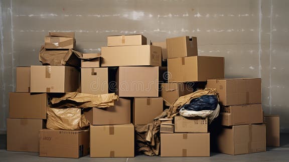 Messy three boxes stock illustration. Illustration of pile - 368427661