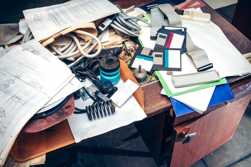 Messy workplace stock photo. Image of frustrated, mess - 74525368
