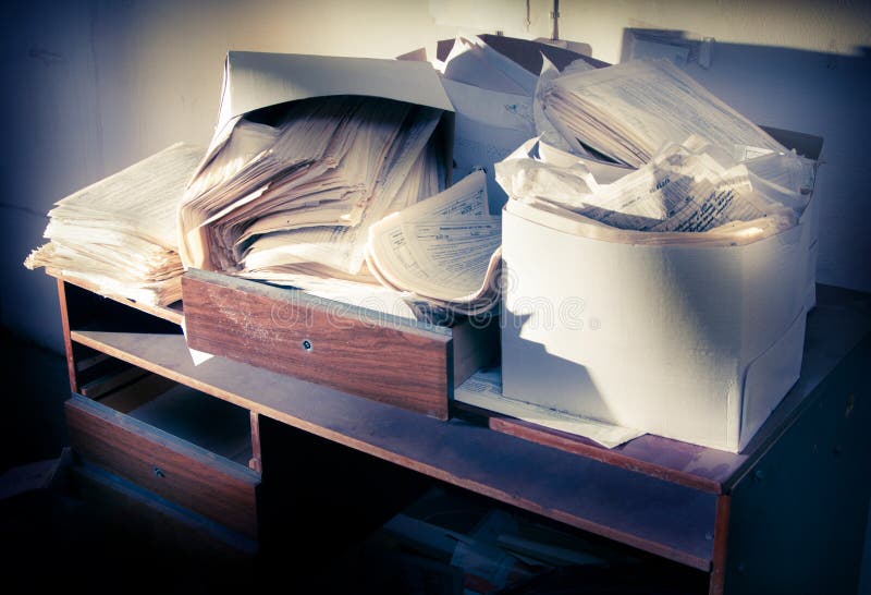 Messy workplace stock photo. Image of paperwork, pile - 50678838