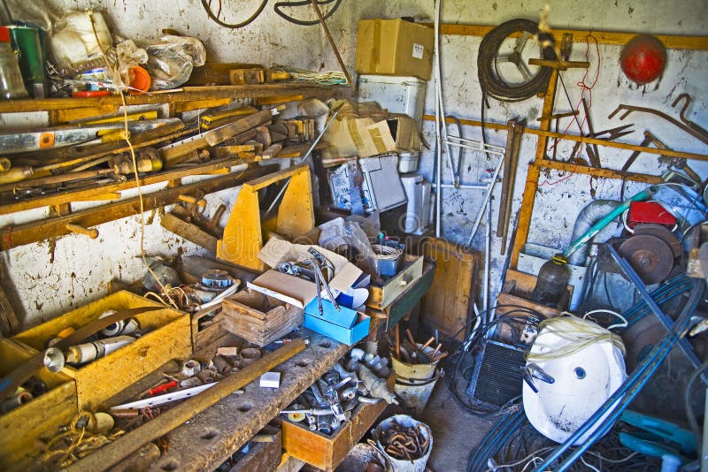 Messy workshop stock image. Image of disarray, mess, wood - 5171461