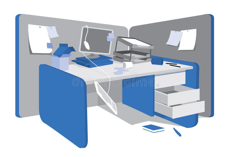 Disorganized Desk Clip Art