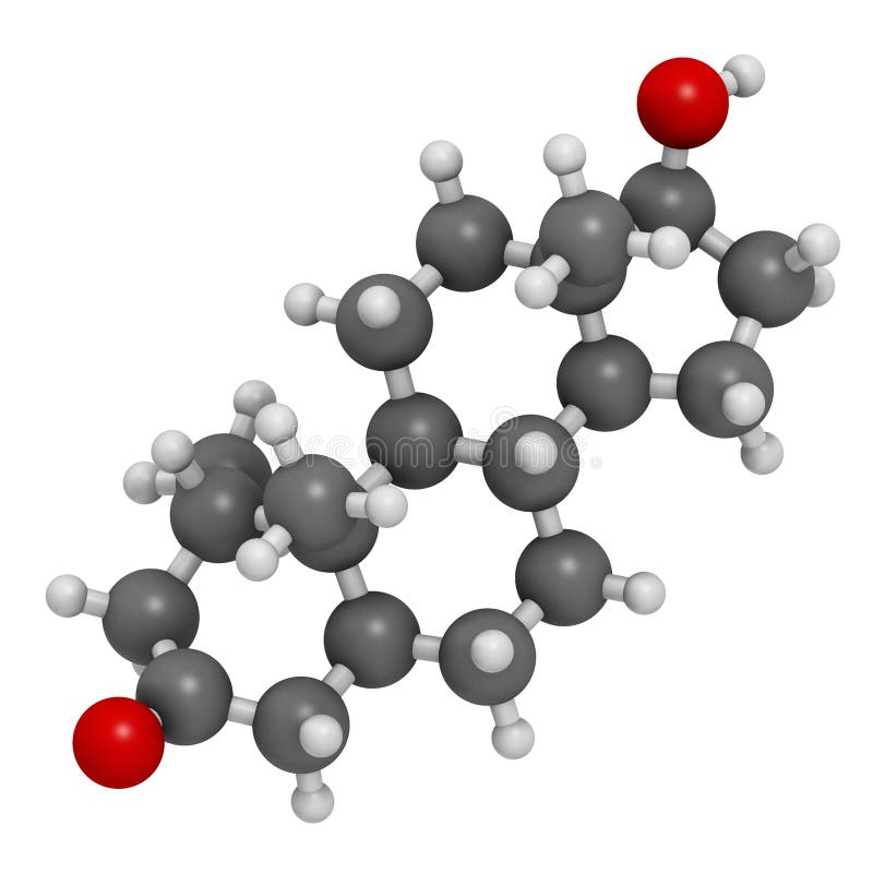Mesterolone Androgen Molecule. 3D Rendering. Atoms are Represented As ...