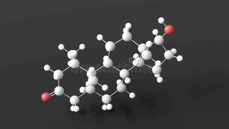 Mesterolone Molecule, Structural Chemical Formula, Ball-and-stick Model ...