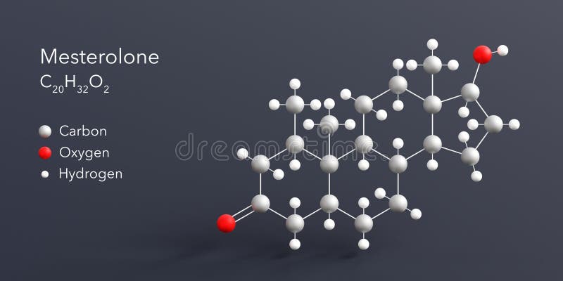Mesterolone Molecule 3d Rendering, Flat Molecular Structure with ...