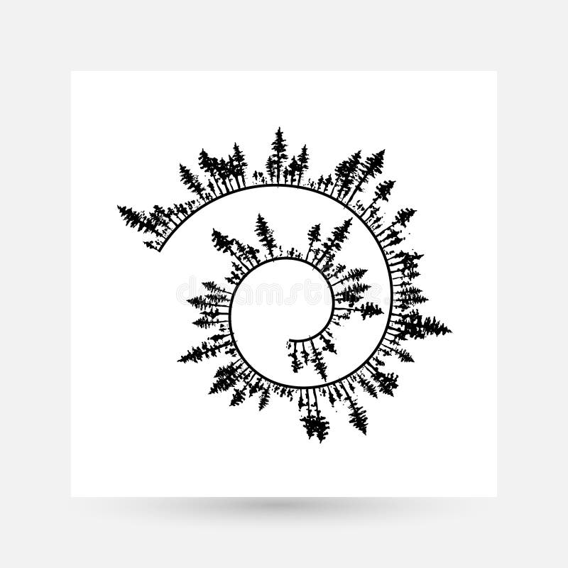 Met De Hand Getekend Bos. Ontwerpverzameling Vector Illustratie ...