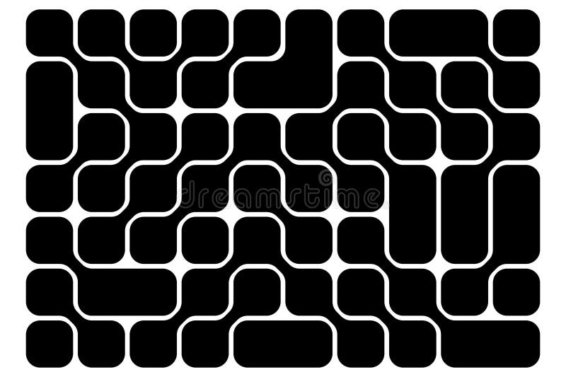 Meta Balls Pattern. Black Liquid Drops. Connected Square Shapes with ...