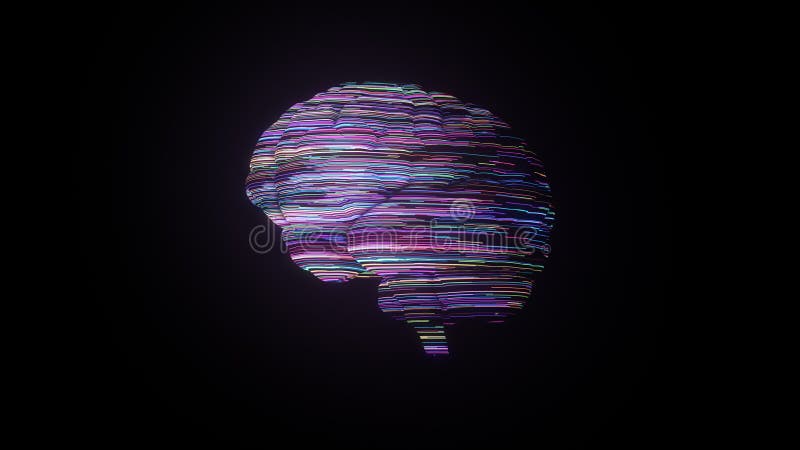 Meta Brain, 3D Illustration of Human Brain with Glow Surface Stock ...