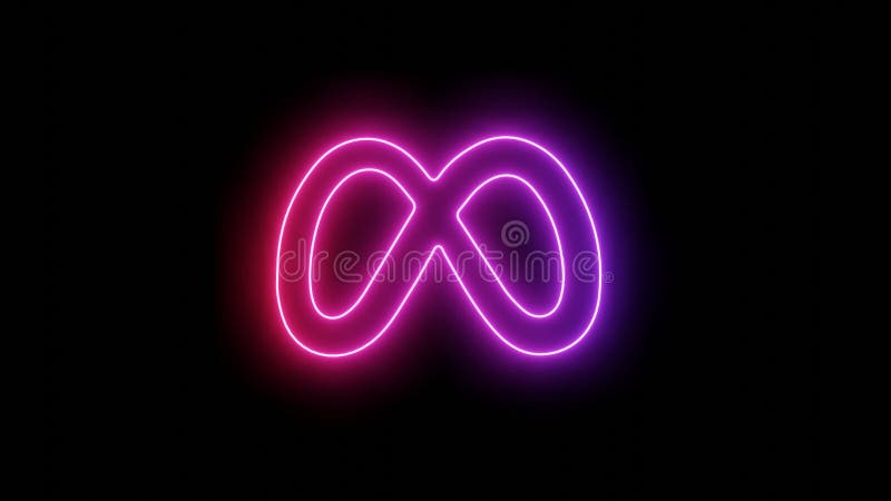 Meta Dark Night Glowing Logo in Neon Light Neon Sign and Neon Light ...