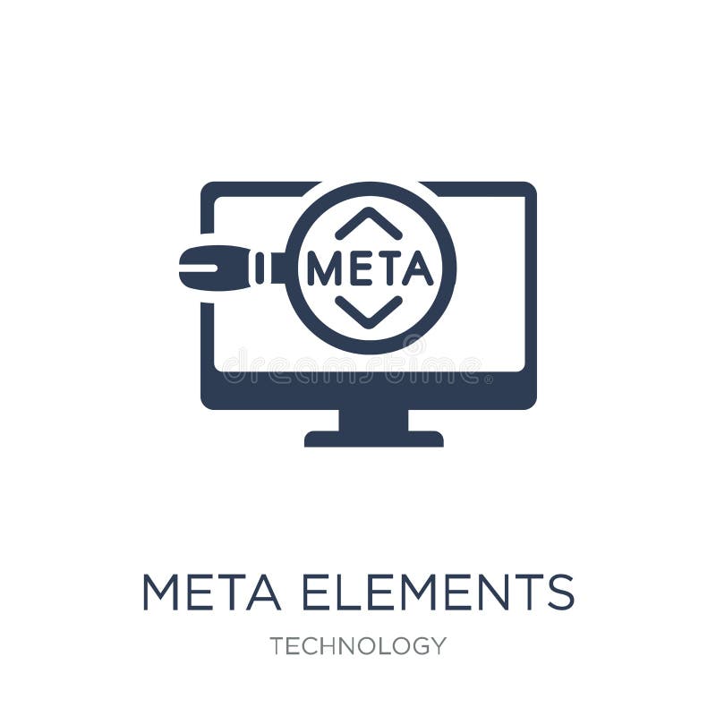 Meta Elements Icon. Trendy Flat Vector Meta Elements Icon On White ...