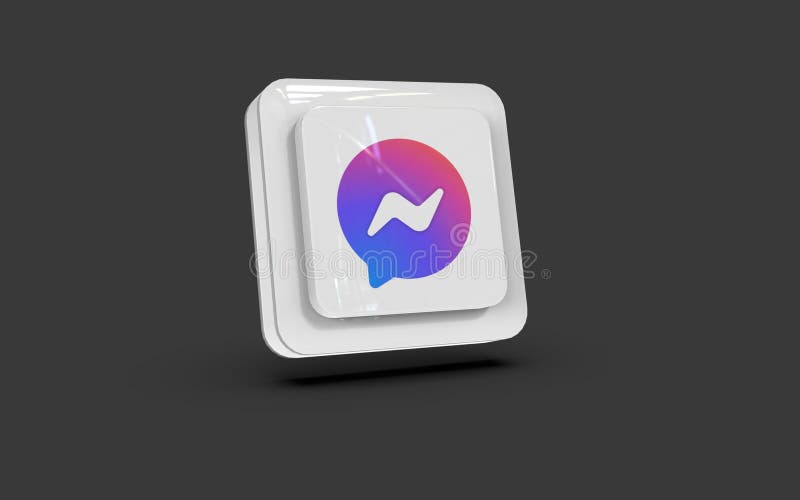 Meta Facebook Messenger App Button Rendering, Logo in Dark Background ...