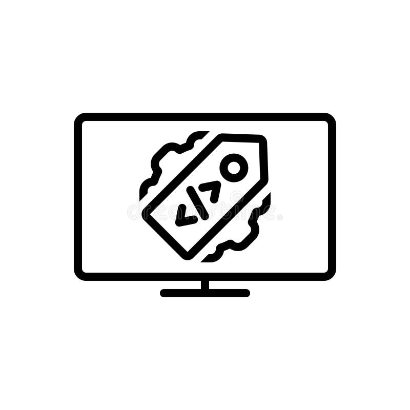 Black Line Icon for Meta, Tag and Seo Stock Vector - Illustration of ...