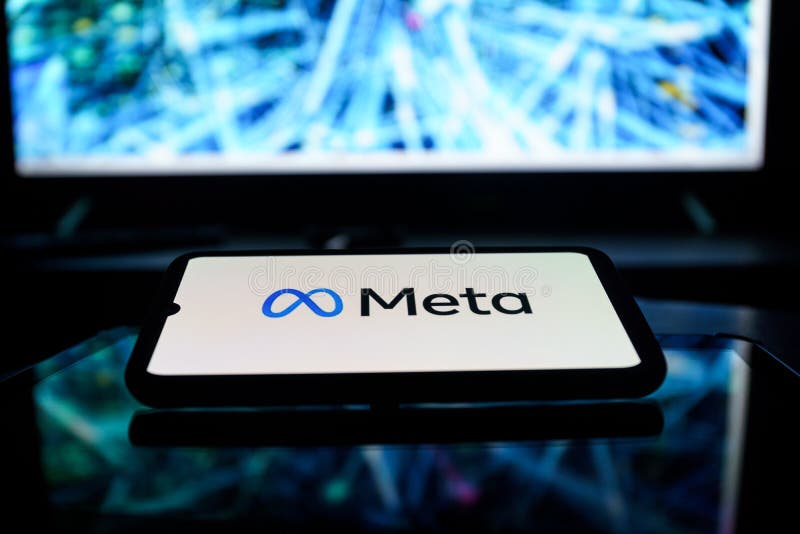 Meta Logo in 3D Futuristic Background. the Metaverse is a Hypothesized ...