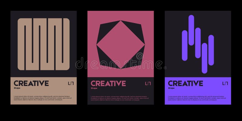 Meta Modern Aesthetics of Swiss Design Poster Collection Layout. Stock ...