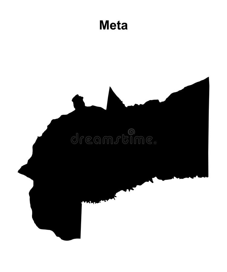 Meta outline map stock vector. Illustration of blank - 360354627