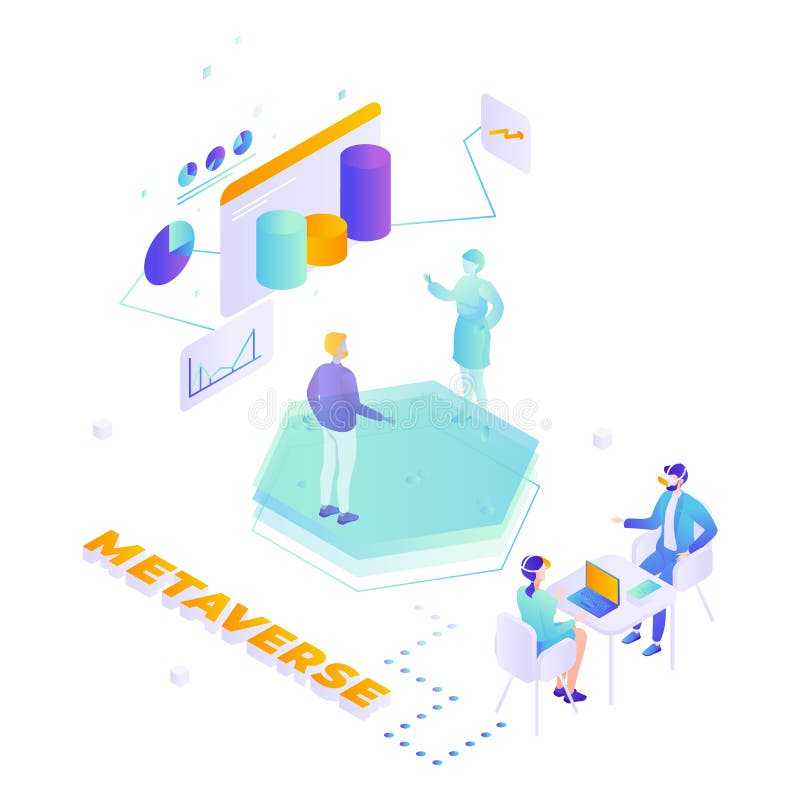 Meta Verse Vector Virtual Business Work Place Stock Vector ...