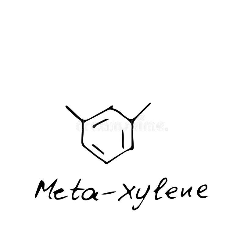 Meta-xylene Molecule Formula. Hand Drawn Imitation of Metaxylene ...