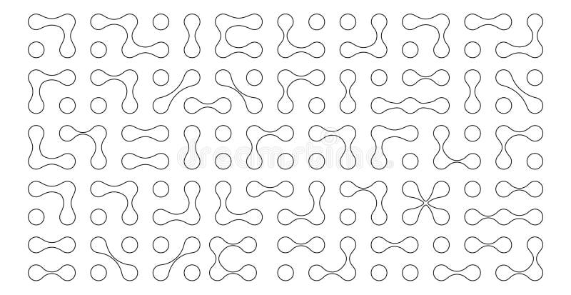 Metaball Icons. Abstract Point Movement Connected Round Blobs Transition Metaballs. Stock Vector ...