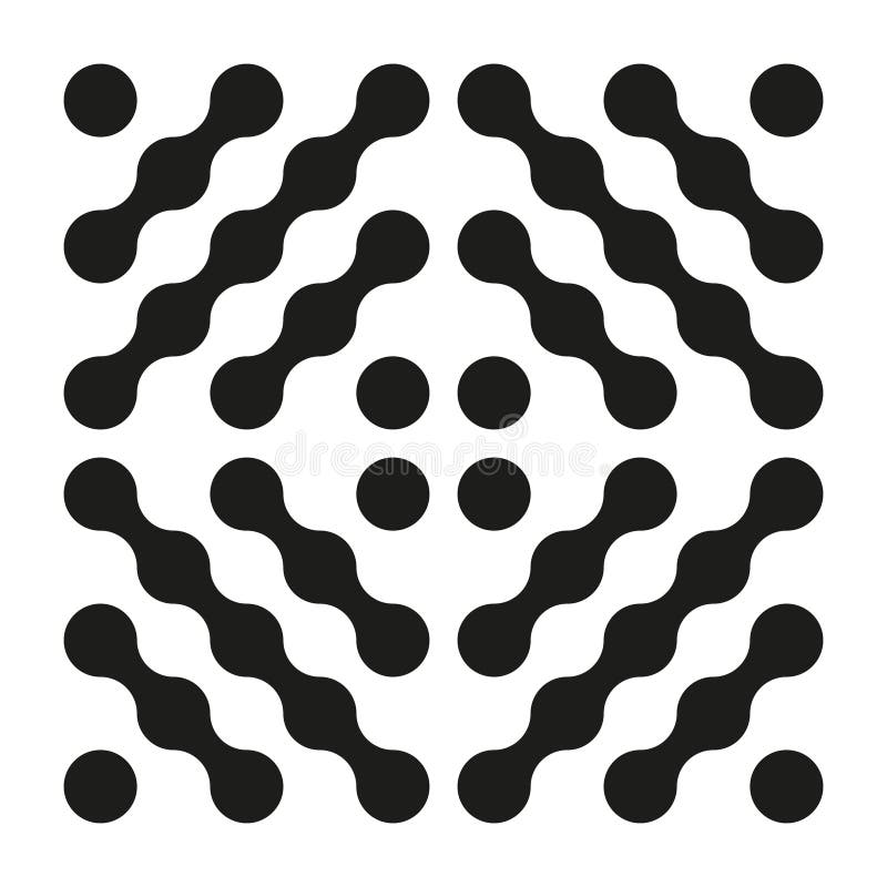 Metaball Seamless Pattern. Connected Dots Sign. Integration Abstract ...