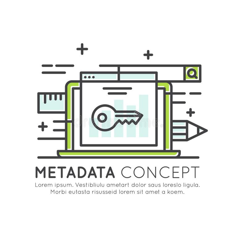 Metadata Selection of Keywords or the Content, Isolated Modern Stock ...