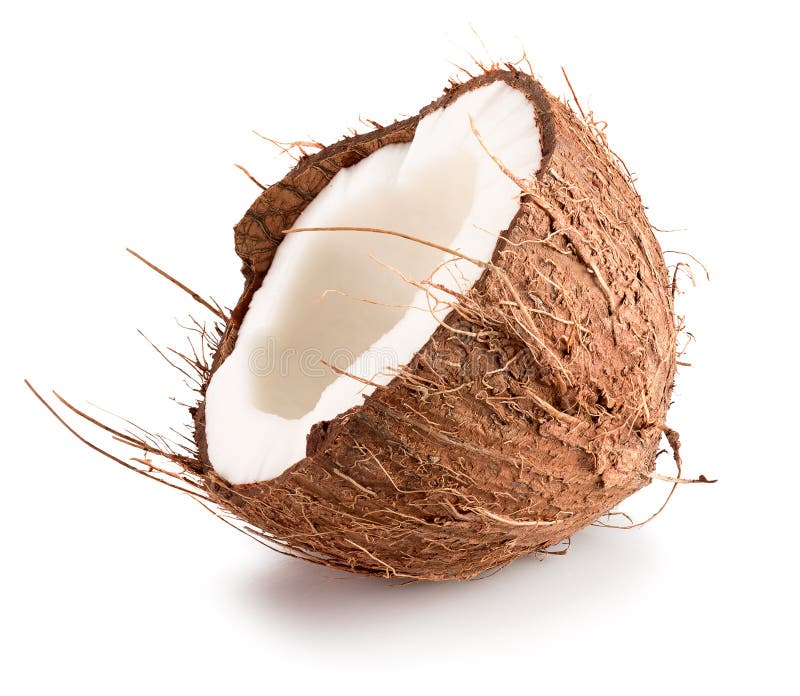 Metade Do Coco Isolada No Fundo Branco Foto de Stock - Imagem de coco ...