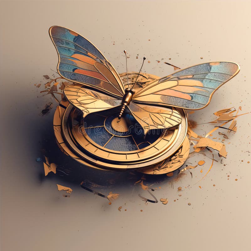 Metal Abstract Butterfly Structure from Waves, Particles Fluids and ...