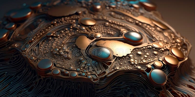 Metal Abstract Object Structure from Waves, Particles Fluids and ...