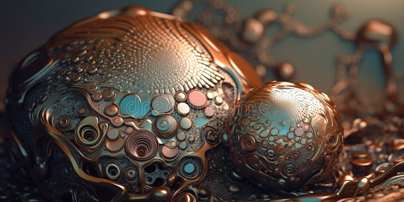 Metal Abstract Object Structure from Waves, Particles Fluids and ...
