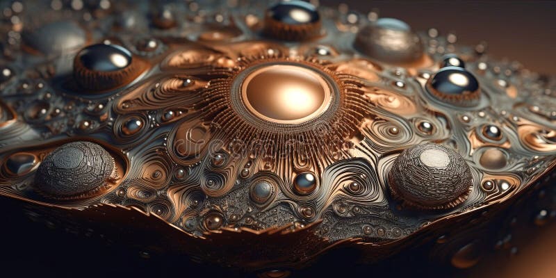 Metal Abstract Object Structure from Waves, Particles Fluids and ...