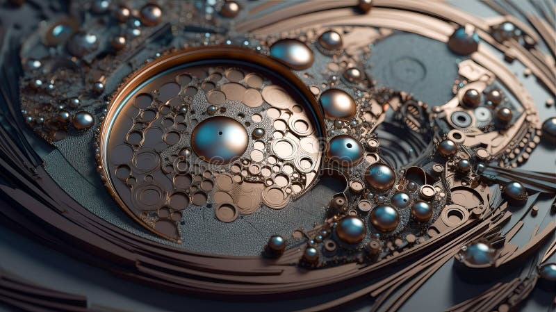 Metal Abstract Object Structure from Waves, Particles Fluids and ...