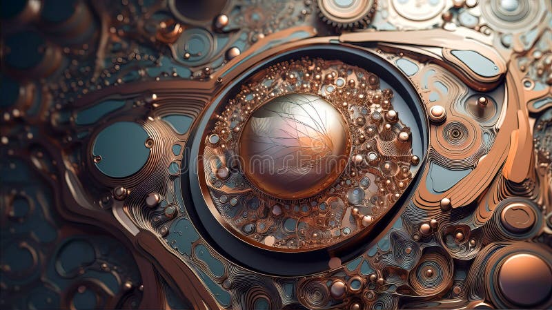 Metal Abstract Object Structure from Waves, Particles Fluids and ...