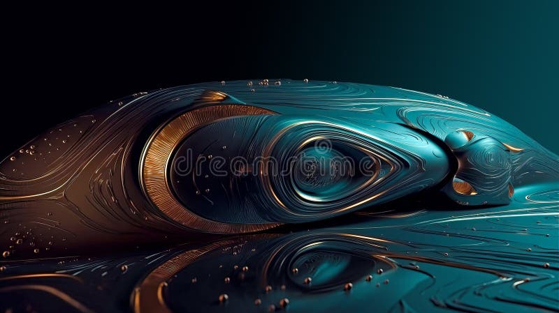 Metal Abstract Object Structure from Waves, Particles Fluids and ...