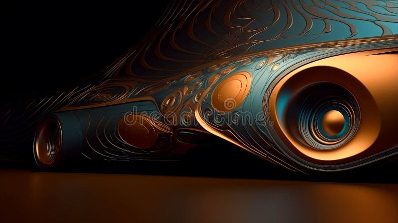 Metal Abstract Object Structure from Waves, Particles Fluids and ...