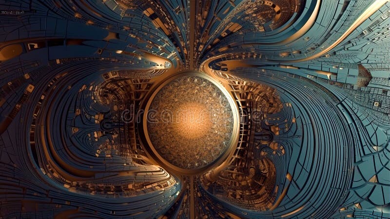 Metal Abstract Object Structure from Waves, Particles Fluids and ...