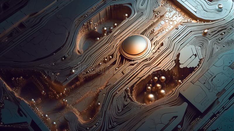 Metal Abstract Object Structure from Waves, Particles Fluids and ...