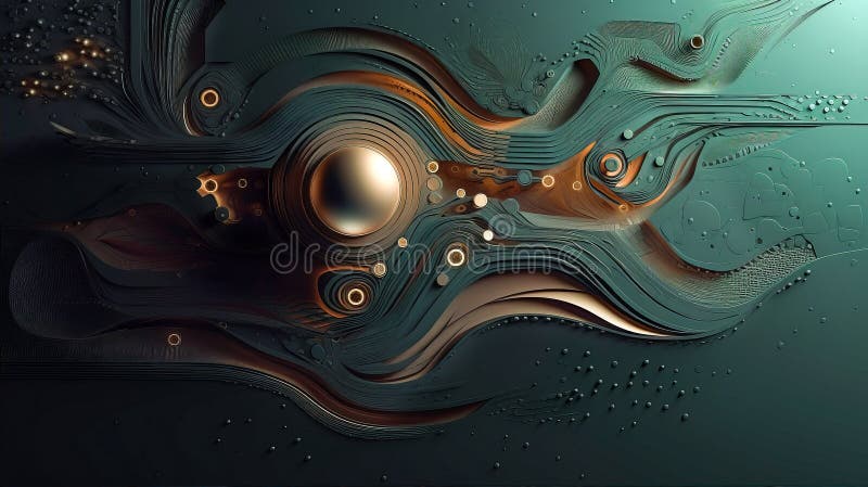 Metal Abstract Object Structure from Waves, Particles Fluids and ...