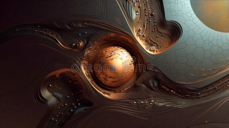 Metal Abstract Object Structure from Waves, Particles Fluids and ...